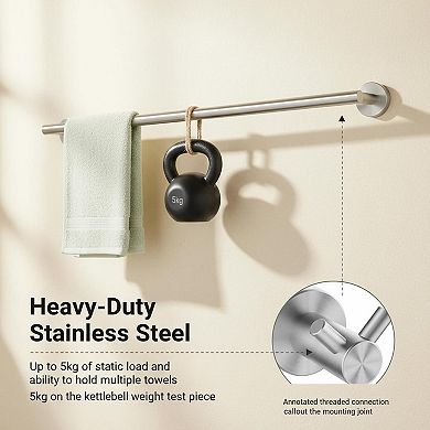 4 Pieces Bathroom Hardware Set SUS304 Stainless Steel Towel Bar Ring ...