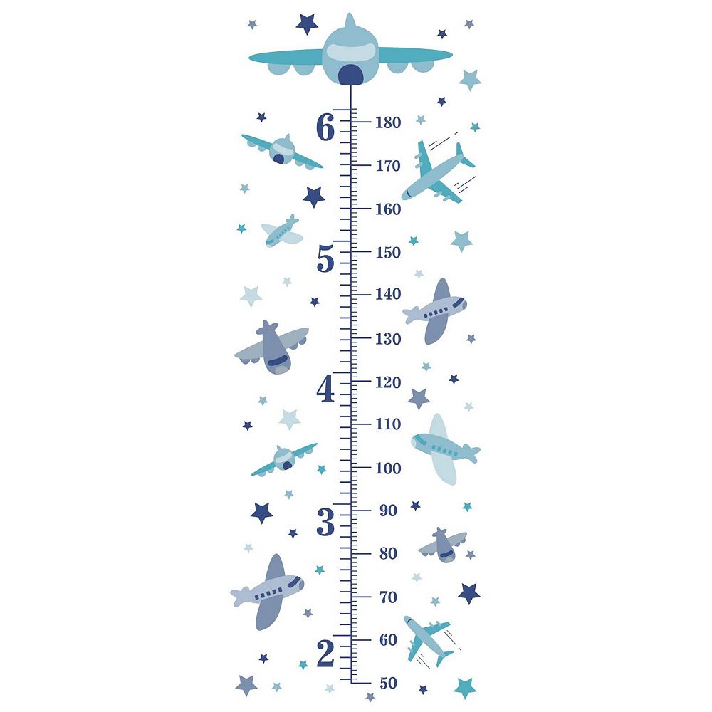 3pcs Airplane Star Height Growth Chart Wall Sticker Self-adhesive Kids ...