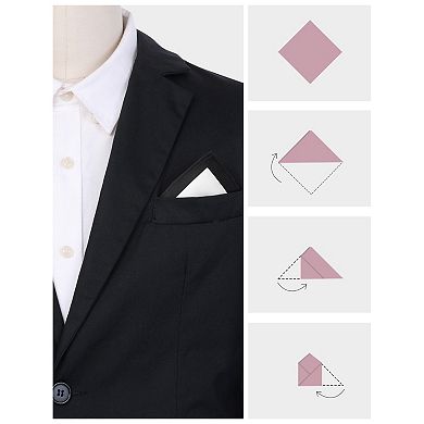 Men's Contrast Color Lightweight White Pocket Squares for Formal Wedding