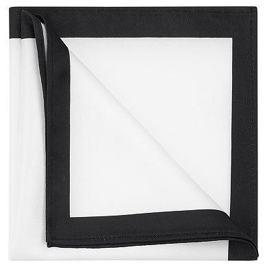 Men's Contrast Color Lightweight White Pocket Squares for Formal Wedding