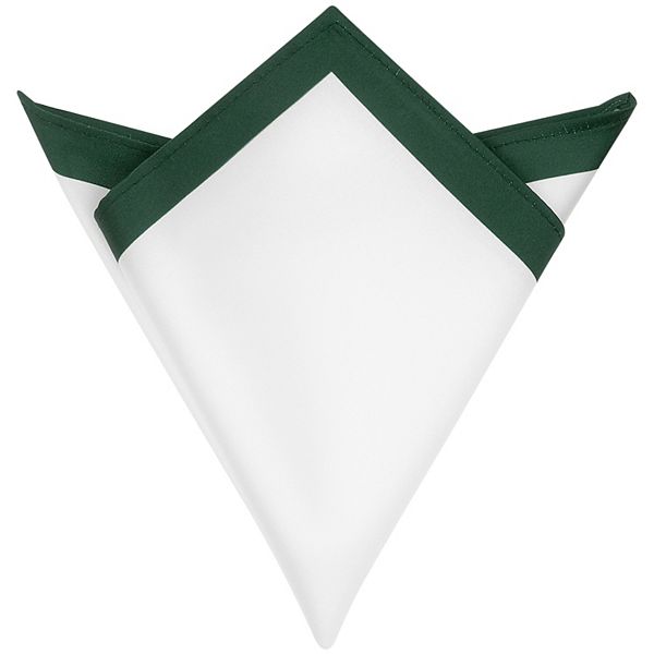 Men's Contrast Color Lightweight White Pocket Squares for Formal Wedding