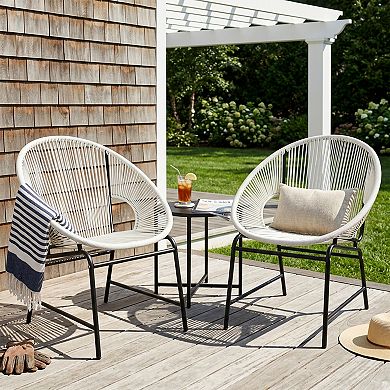 KWPZQEB 2PCS Outdoor Patio Wicker Chairs, Iron Frame PE Rattan Beach Chairs