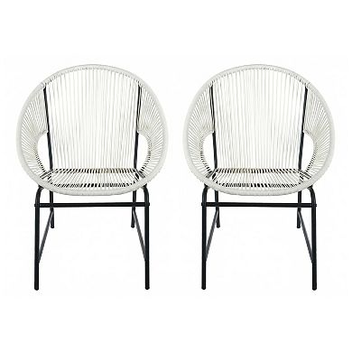 KWPZQEB 2PCS Outdoor Patio Wicker Chairs, Iron Frame PE Rattan Beach Chairs