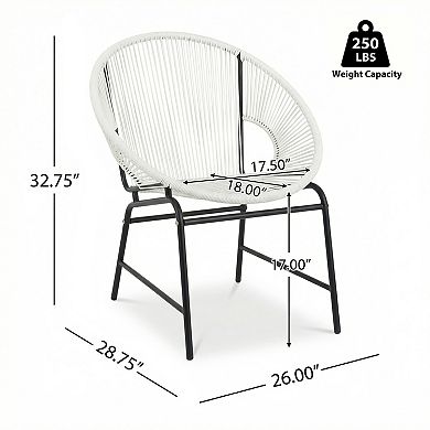 KWPZQEB 2PCS Outdoor Patio Wicker Chairs, Iron Frame PE Rattan Beach Chairs