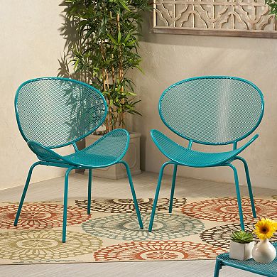 KWPZQEB Retro Shell Chair Set of 2, Coated Iron Frame Chairs with Mesh ...