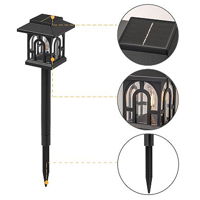 C Cattleya 12-Pack 14.5-Inch Black Solar Outdoor Path Light, 3000K Warm ...
