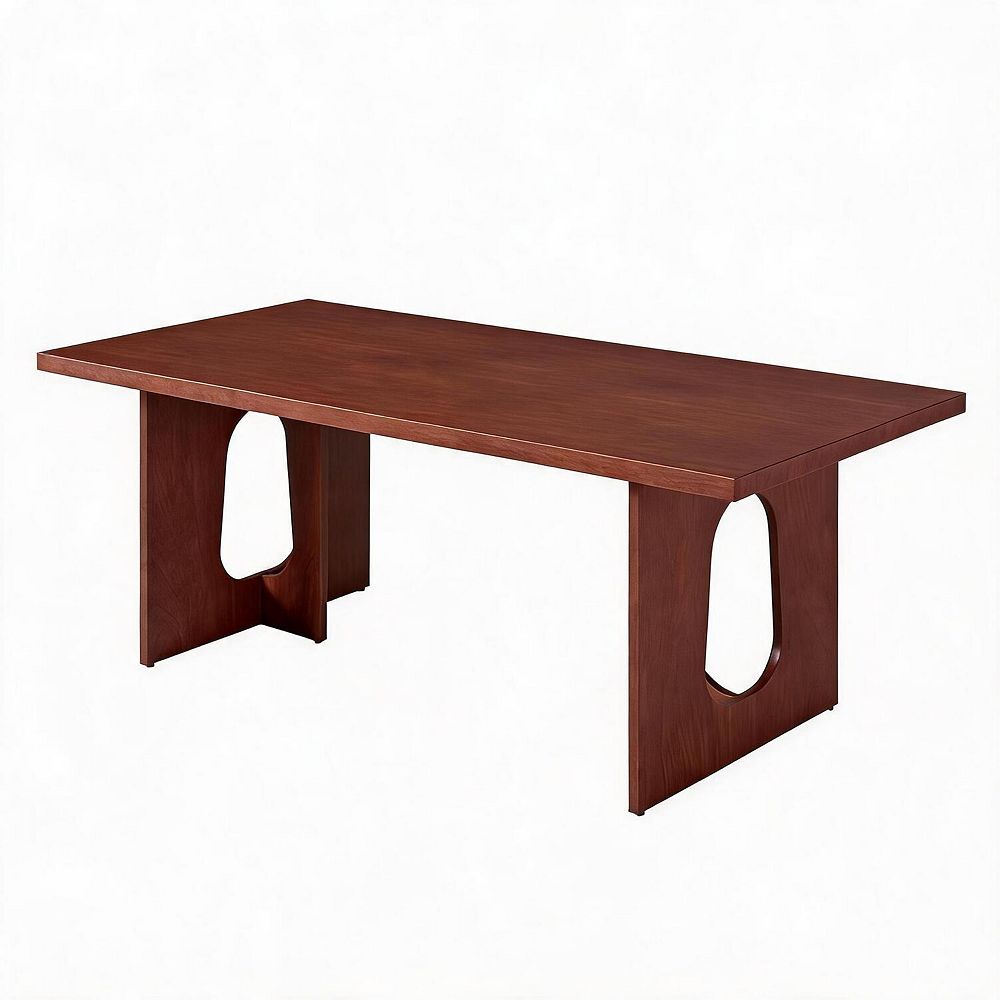 71" Modern Dining Table with Large Tabletop & Heavy Duty Pedestal Legs ...