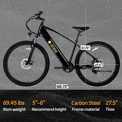 Electric Bike for Adults, 500W Motor 48V 7.8Ah Battery, 32MPH 27.5'' E ...
