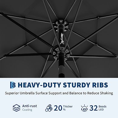 10FT 3-Tier Patio Umbrella, Outdoor Vented Table Market Shade with Easy ...