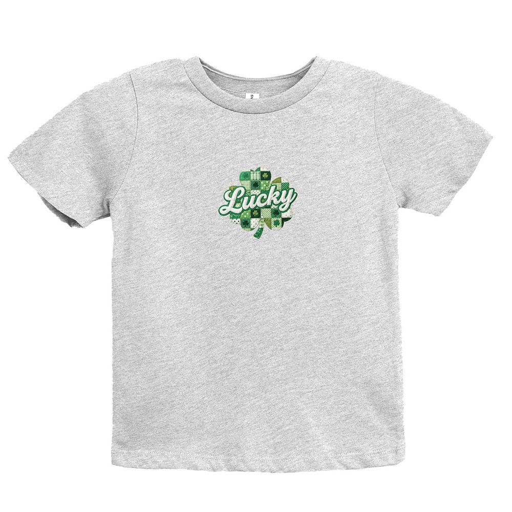 Lucky Clover Patchwork Print - Youth Short Sleeve Graphic T-Shirt