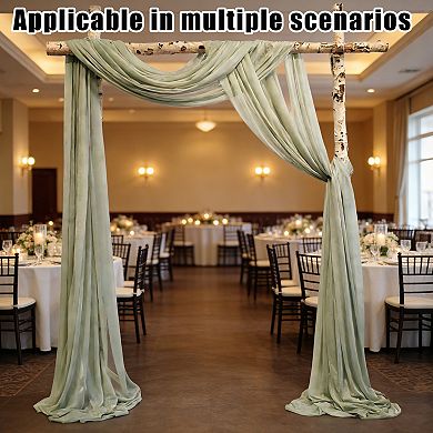 2.5x19.5ft Sheer Chiffon Drapery Fabric, Elegant 3-Panel Wedding Arch ...