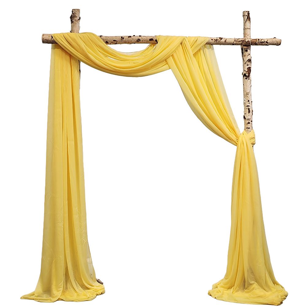2.5x19.5ft Sheer Chiffon Drapery Fabric, Elegant 3-Panel Wedding Arch ...