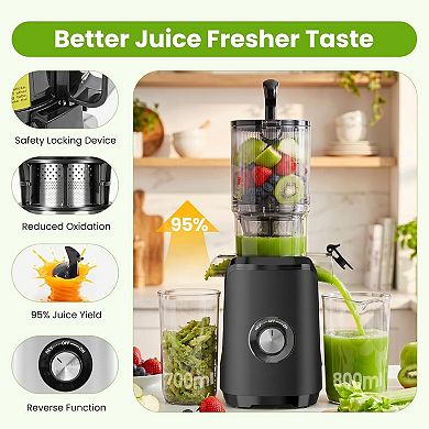Slow Masticating Juicer, 200W Cold Press Juicer Machine with Safety ...