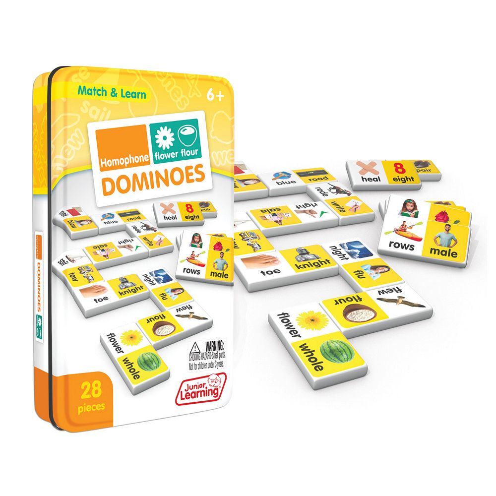 Junior Learning 28-Piece Homophone Dominoes Language Arts Game