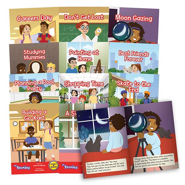 Junior Learning The Beanies 12-Piece Hi-Lo Decodables Book Set Spelling ...