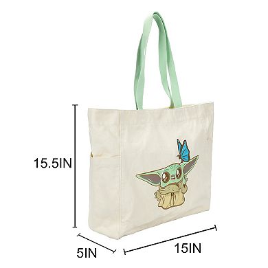 Star Wars The Mandalorian & Grogu Chibi Grogu 15-inch Canvas Tote Bag