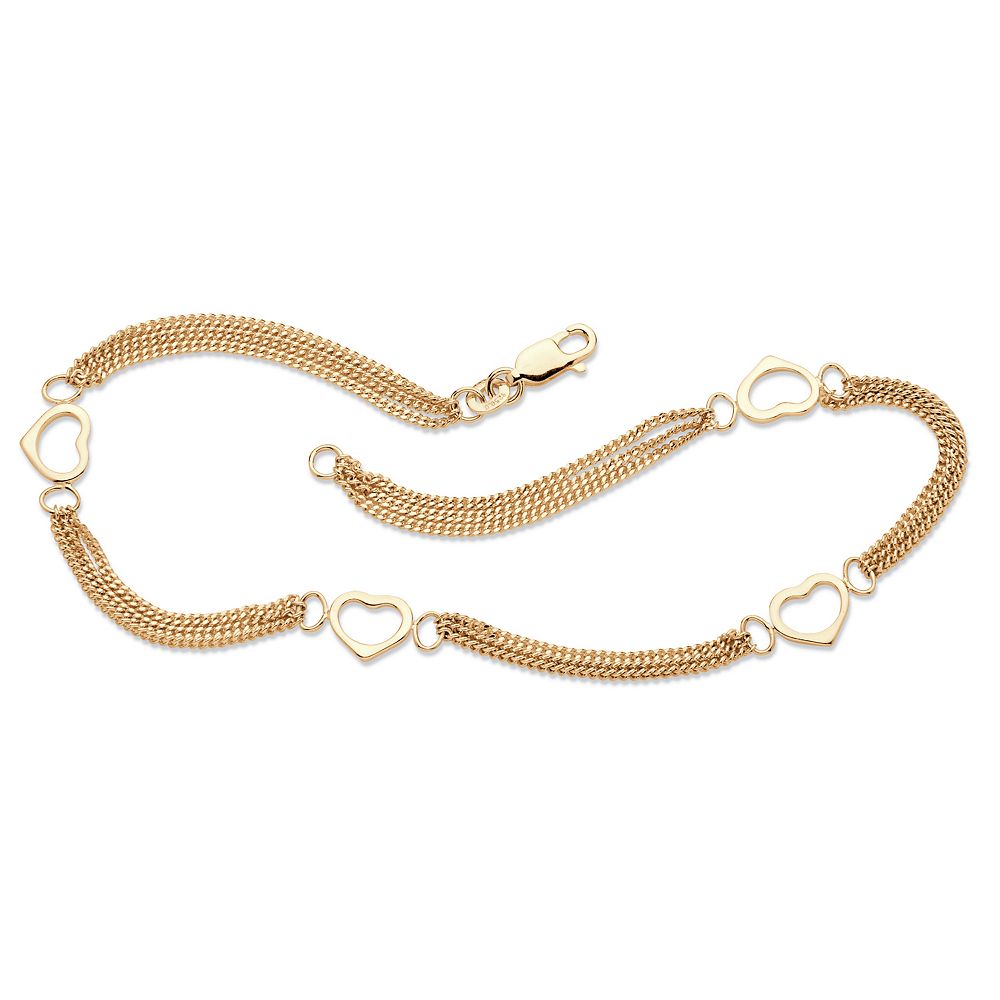 PalmBeach Jewelry 14k Yellow Gold-plated Sterling Silver Open Heart ...