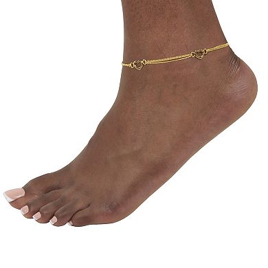 PalmBeach Jewelry 14k Yellow Gold-plated Sterling Silver Open Heart ...