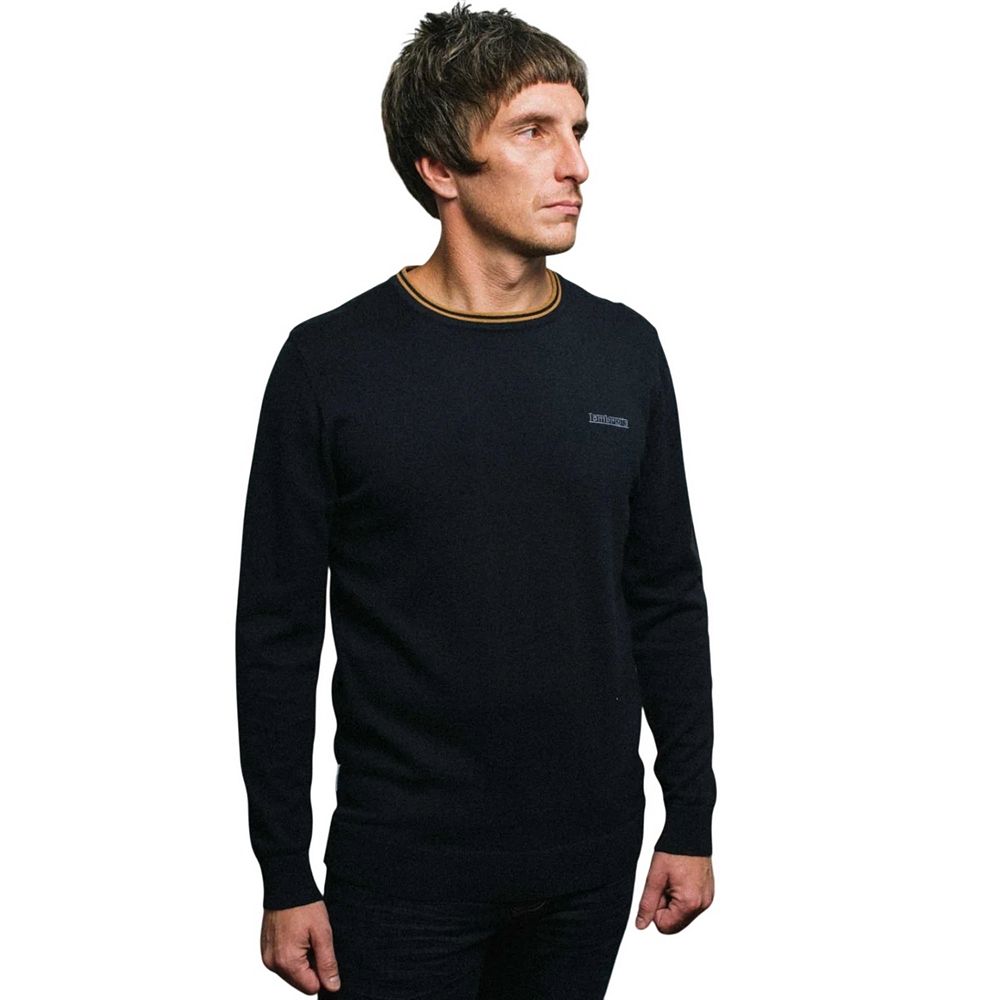 Lambretta Mens Tipped Knitted Jumper
