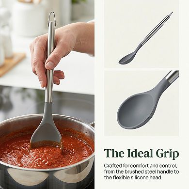 1 Pcs Cooking Spoon Silicone Spoon Safe for Non Stick Cookware Heat ...