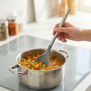 1 Pcs Cooking Spoon Silicone Spoon Safe for Non Stick Cookware Heat ...