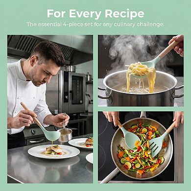 4 Pcs Cooking Utensil Set Stainless Steel Kitchen Utensils Cooking ...