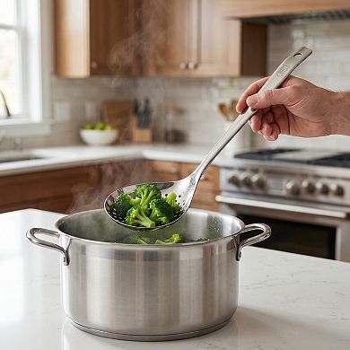 1 Pcs Stainless Steel Cooking Spoon Heat Resistant Safe for Non Stick ...