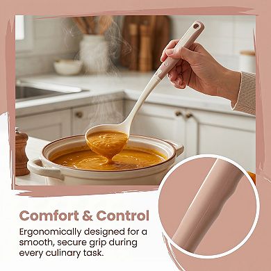 Cooking Spoon Silicone Safe for Non Stick Cookware Heat Resistant ...