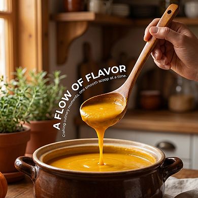 Cooking Spoon Brown Wood Spoon for Non Stick Heat Resistant Kitchen ...