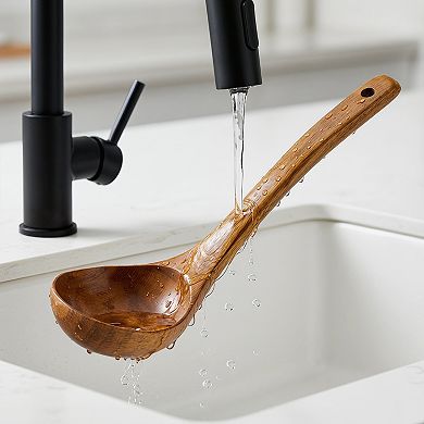 Cooking Spoon Brown Wood Spoon for Non Stick Heat Resistant Kitchen ...