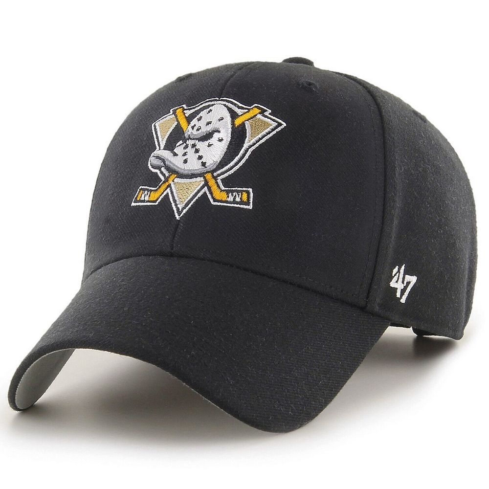 Men's '47 Black Anaheim Ducks Wordmark Back Strap MVP Adjustable Hat