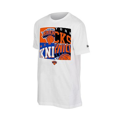 Men's New Era White New York Knicks Block Logo T-Shirt