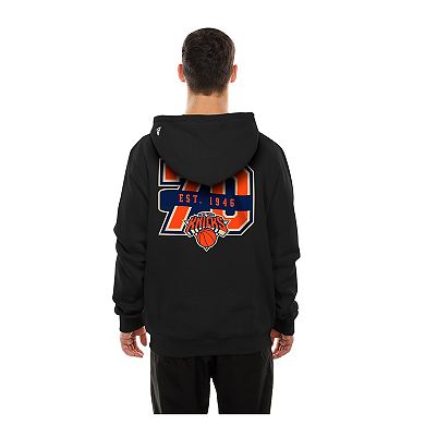 Men's New Era Black New York Knicks Front Back Logo Hoodie