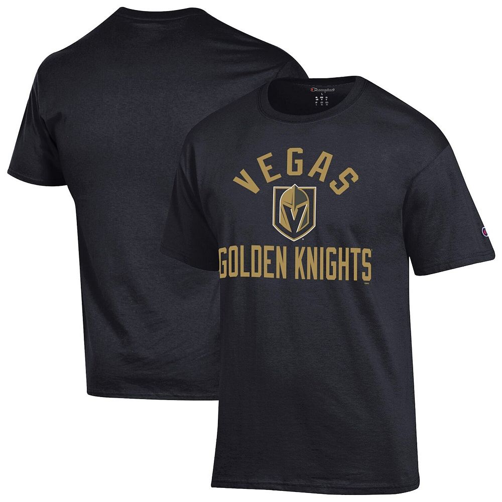 Men's Champion Black Vegas Golden Knights Primary Logo Jersey T-Shirt