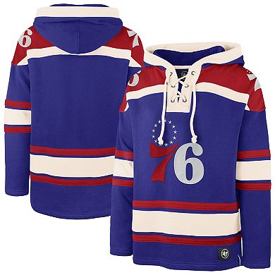 Men's '47 Royal Philadelphia 76ers Superior Lacer Hoodie