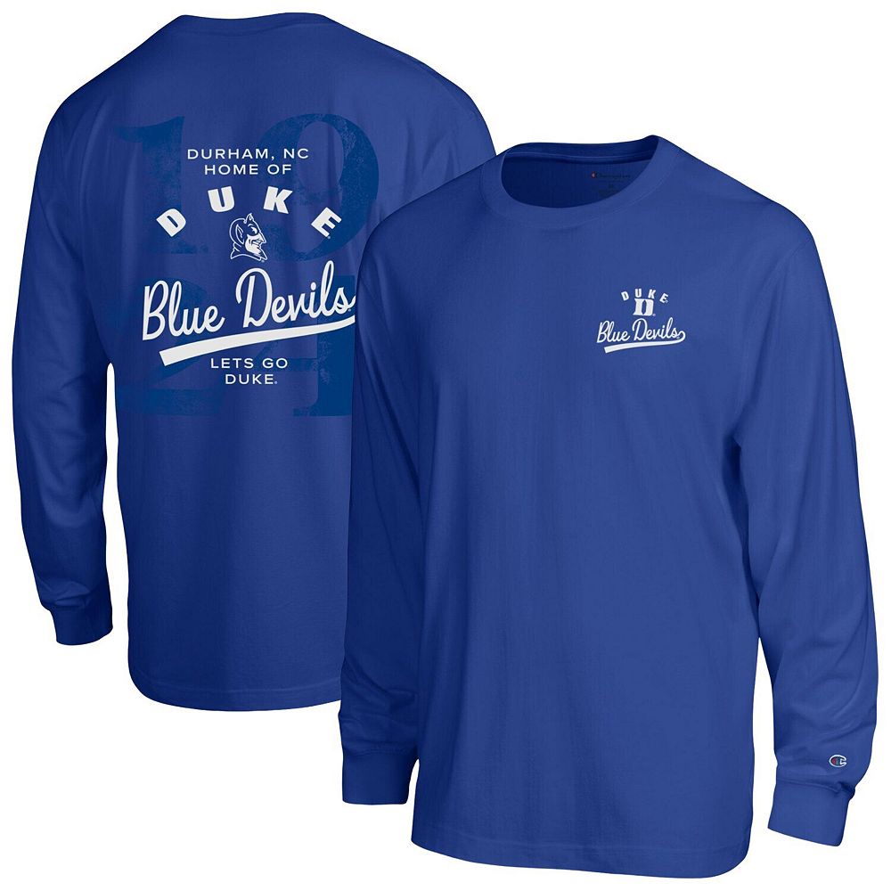 Men's Champion Royal Duke Blue Devils Laminated All-Star Long Sleeve T ...