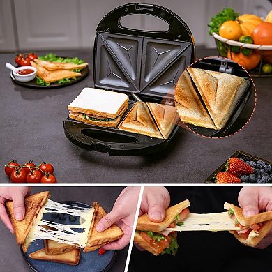 2in1 Sandwich Maker Panini Press Grill with Nonstick Plates,with Easy ...