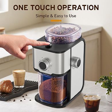 Home electric adjustable flat bottomed coffee grinder