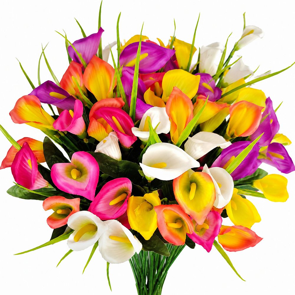 10 Outdoor Indoor UV Resistant Artificial Calla Lily Flowers For Home ...