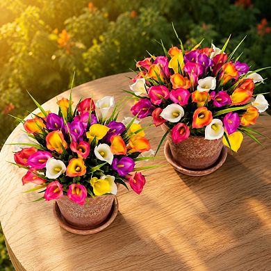 10 Outdoor Indoor UV Resistant Artificial Calla Lily Flowers For Home ...