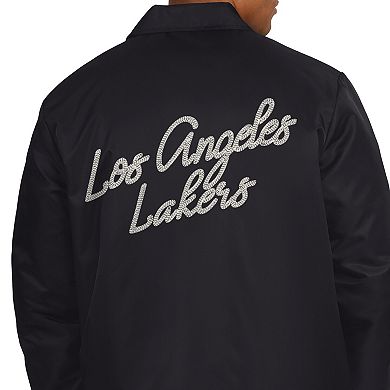 Men's Starter Black Los Angeles Lakers Coaches Jacket