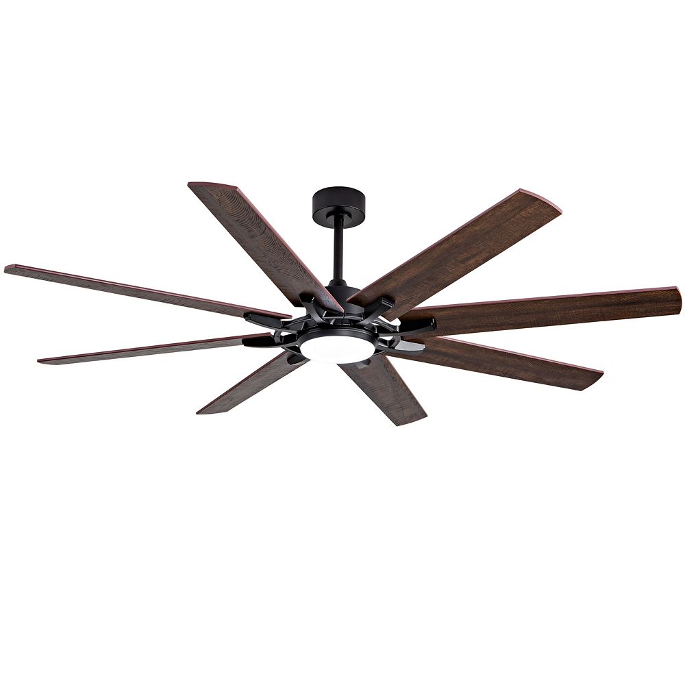 Loheer Large Ceiling Fan With Light, 72-Inch 8-Blade Dimmable Remote ...