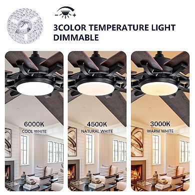 Loheer Large Ceiling Fan With Light, 72-Inch 8-Blade Dimmable Remote ...