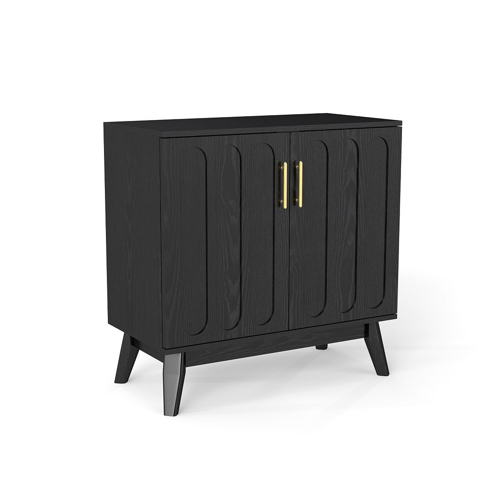 Aoolive Modern Fluted Sideboard Buffet Cabinet with Adjustable Shelves ...