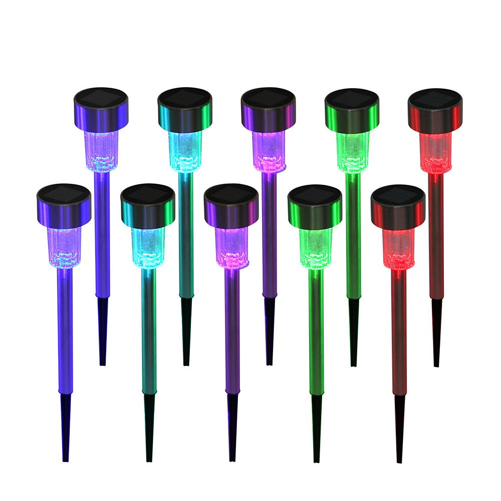 Solar Lights, 10pcs Solar Power LED Lawn Lamps with Lampshades for ...
