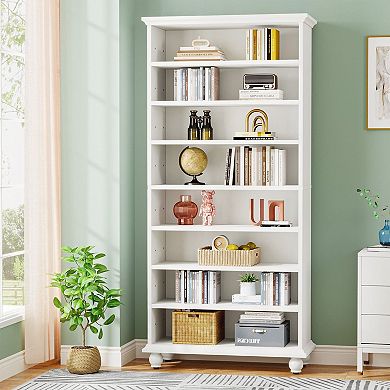 9 Tier Bookcase With LED Lighting And Adjustable Shelves For Living ...