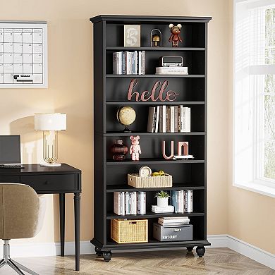 9 Tier Bookcase With LED Lighting And Adjustable Shelves For Living ...