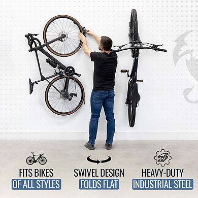 Swivel Mount Bike Storage Rack - 1-Bike Wall Hook
