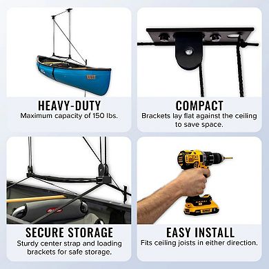 Cargo Box Hoist - Holds up to 150 lbs - Up to 14' Lift