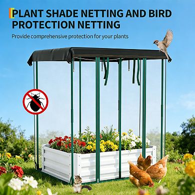 6x3x1Ft Galvanized Steel Raised Garden Planter Box with Water ...